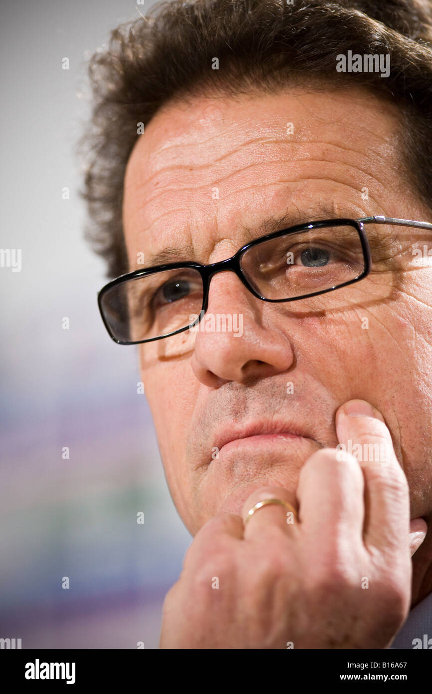 Fabio Capello manager of England football team speaks at a press ...