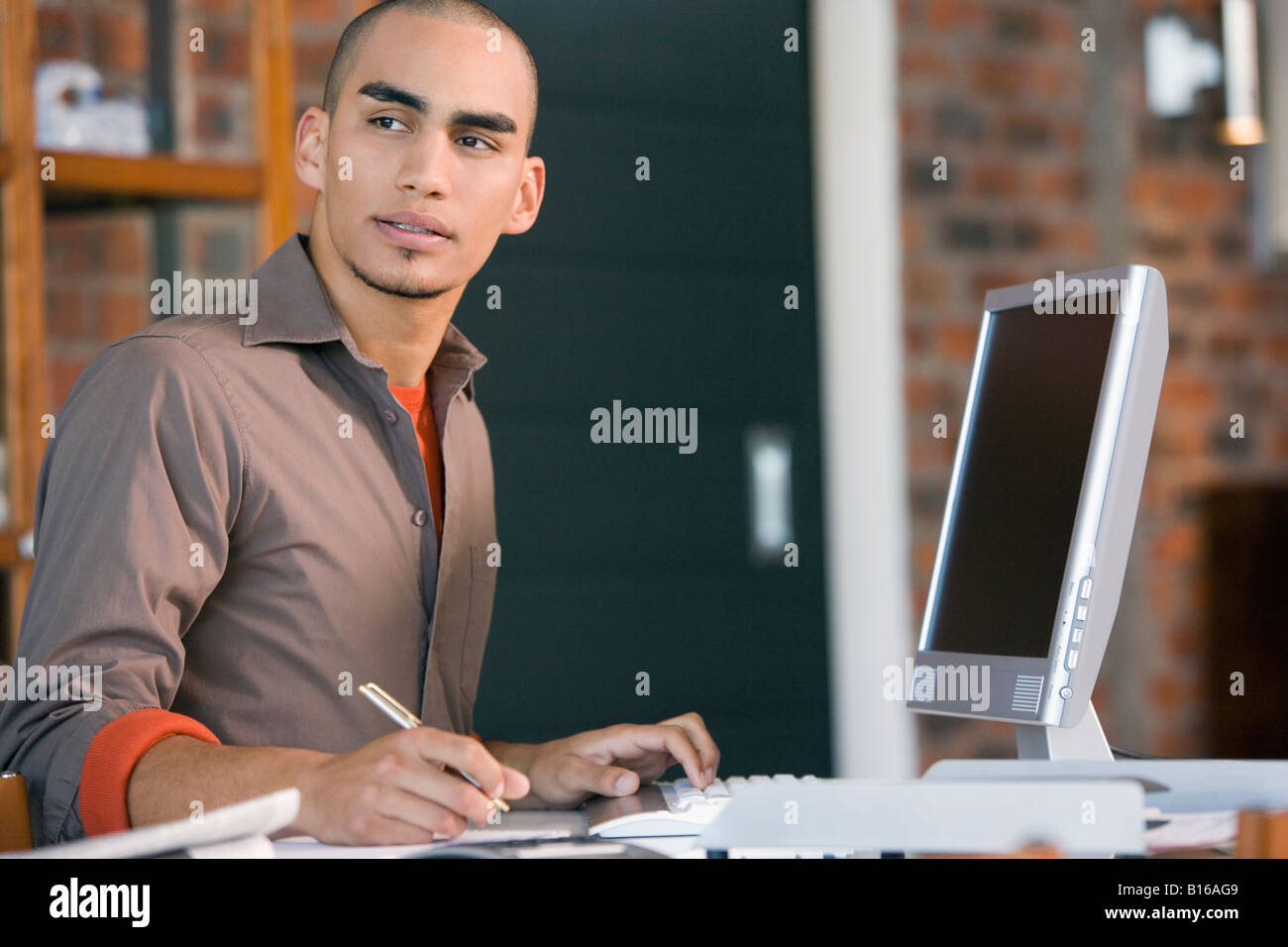 African American man working at home Stock Photo - Alamy