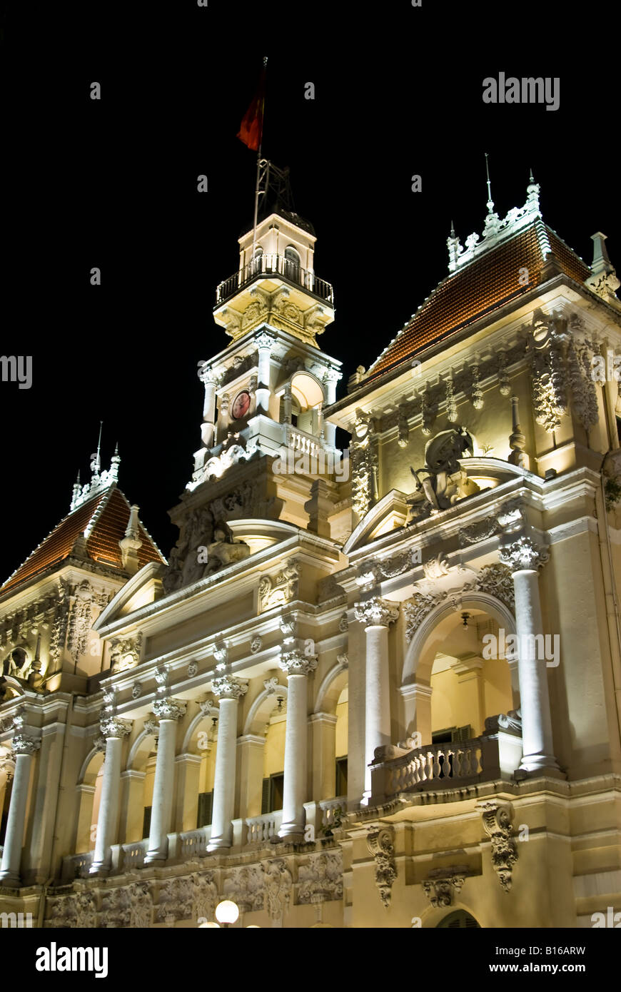 The Saigon Municipal building at night Stock Photo - Alamy