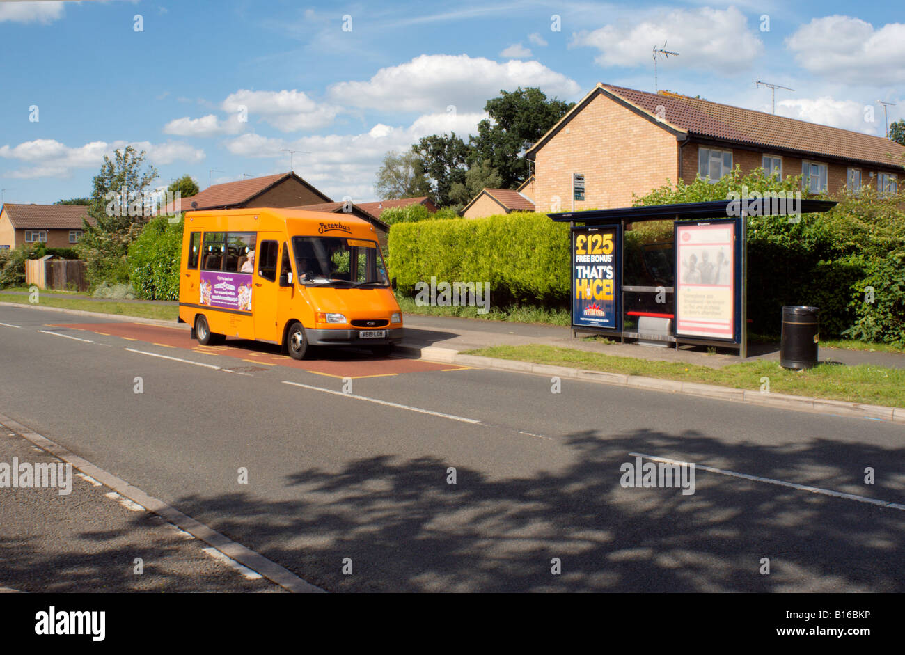Special hospital bus Bustler at a stop in Goldsworth Park Woking Surrey ...