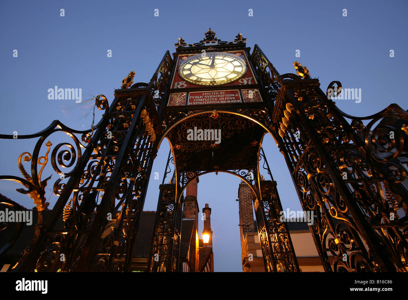 City of Chester, England. Night view of the John Douglas designed ...