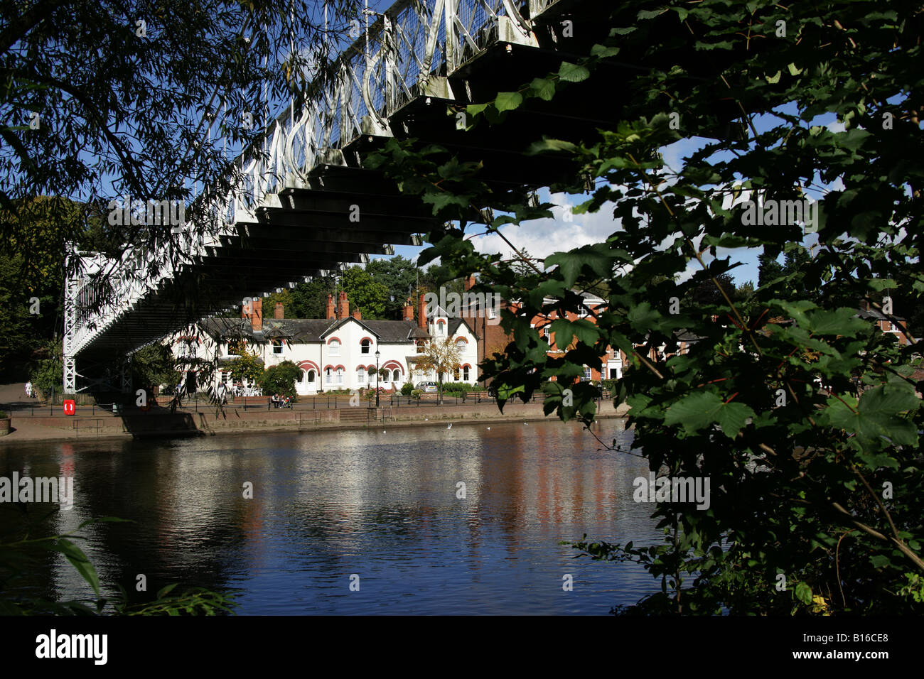 City of Chester, England. The Queens Park Suspension Bridge over the ...