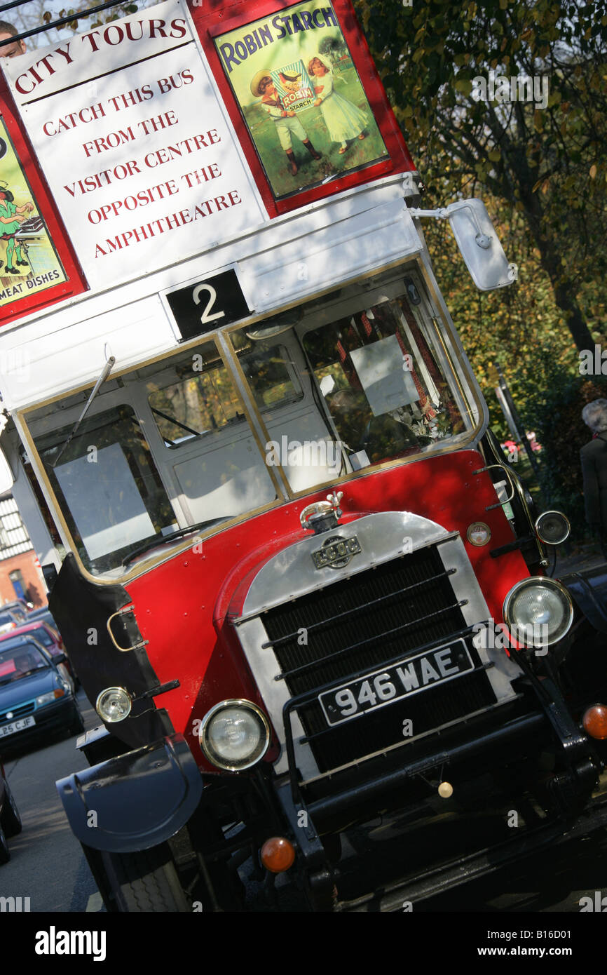 City of Chester, England. The Chester Heritage tour bus conducting city ...