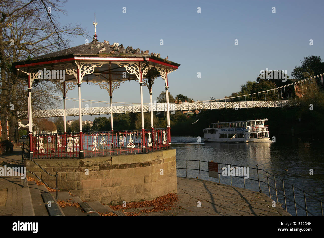 City of Chester, England. Victorian Bandstand at the Groves by the ...