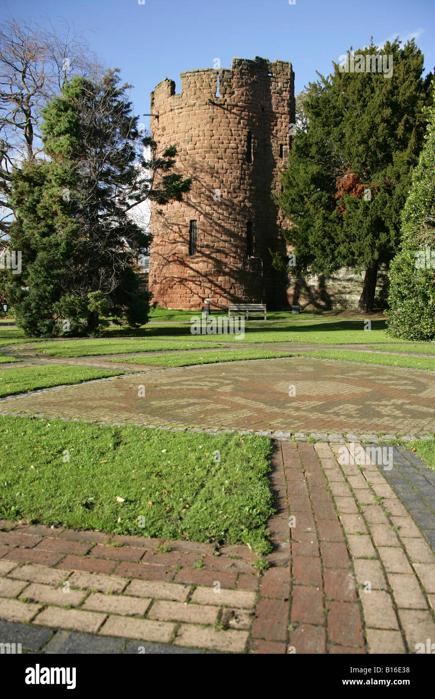 City of Chester, England. The Water Tower Gardens, with the maze in the ...