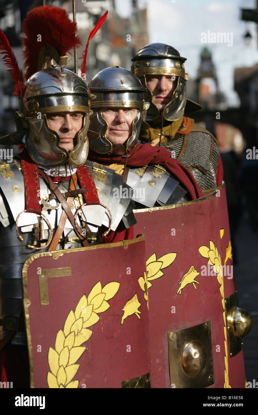 City of Chester, England. Three Roman Centurions from Roman Tours with ...