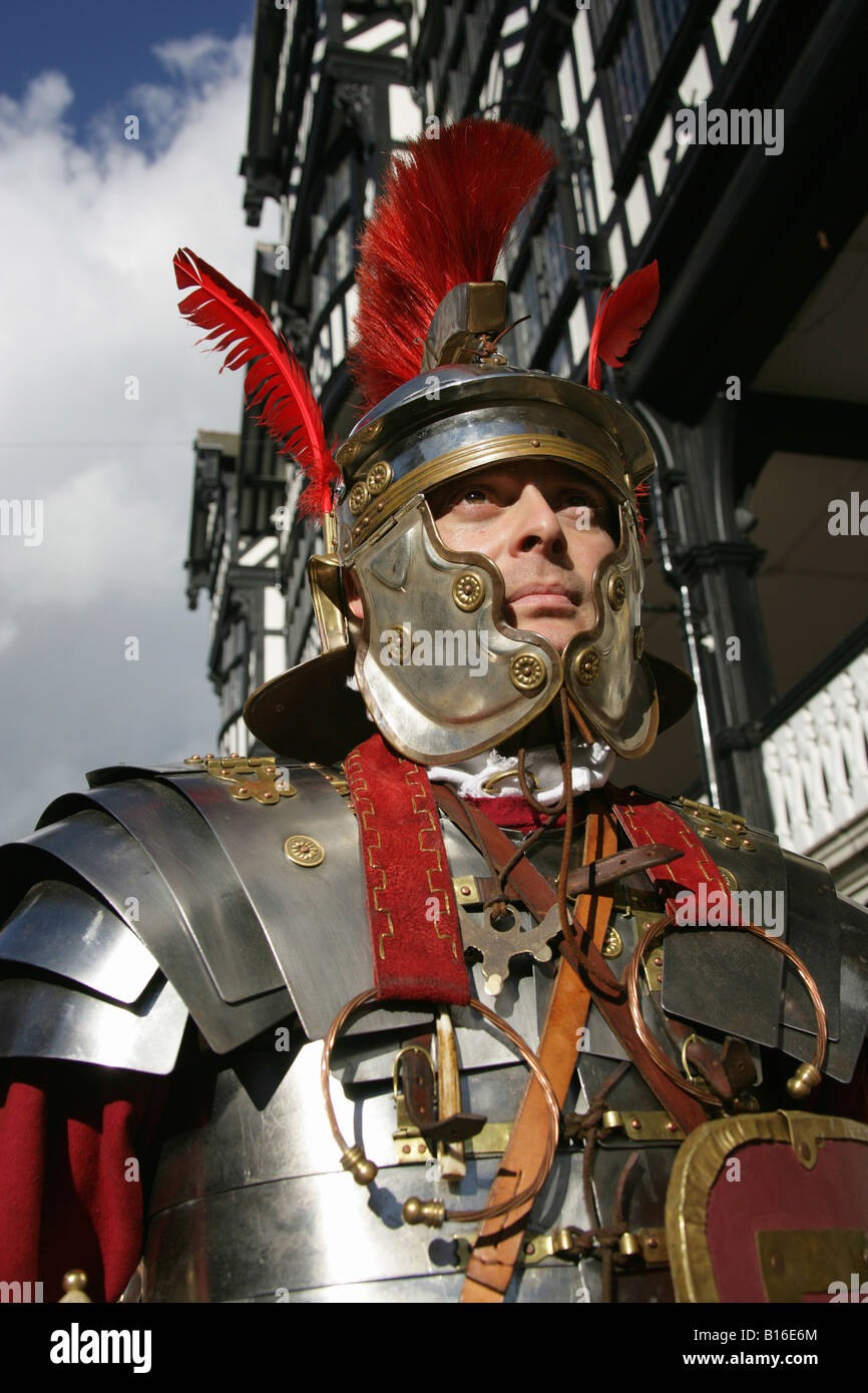 City of Chester, England. A Roman Centurion from Roman Tours, with ...