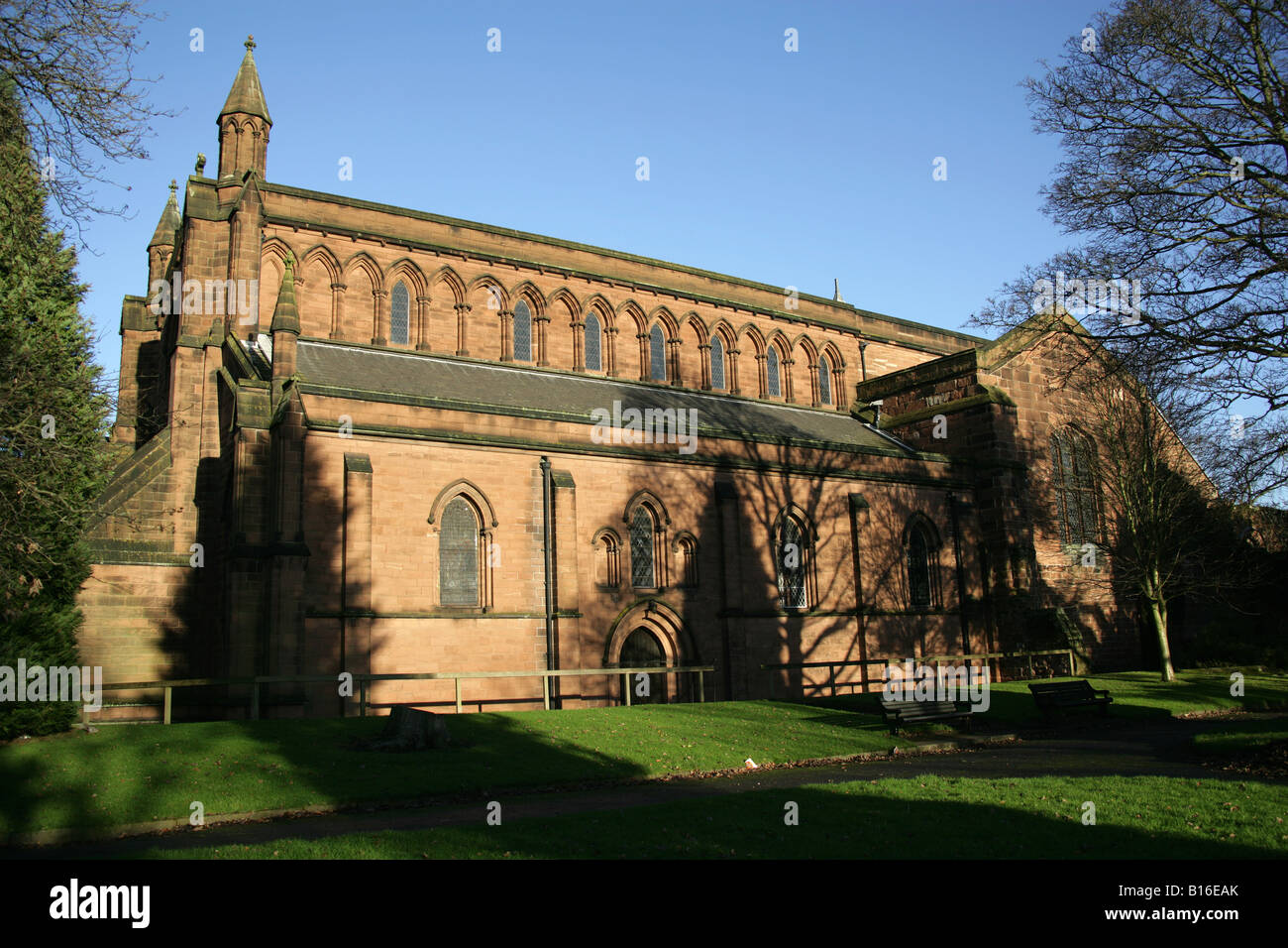 City of Chester, England. Rear view of the former Saxon Minster, now ...