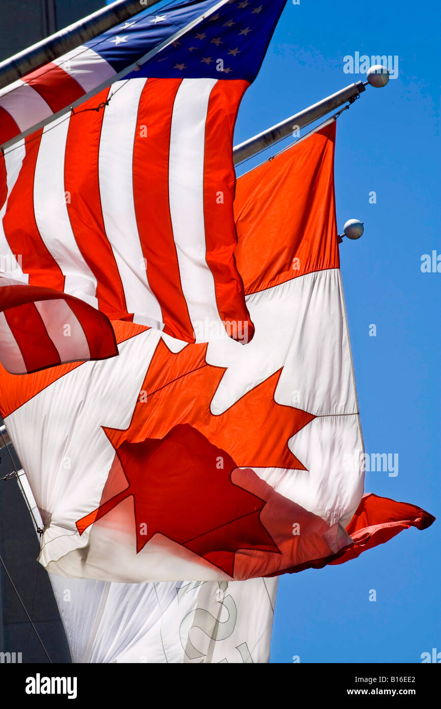 US Canada flags Stock Photo - Alamy