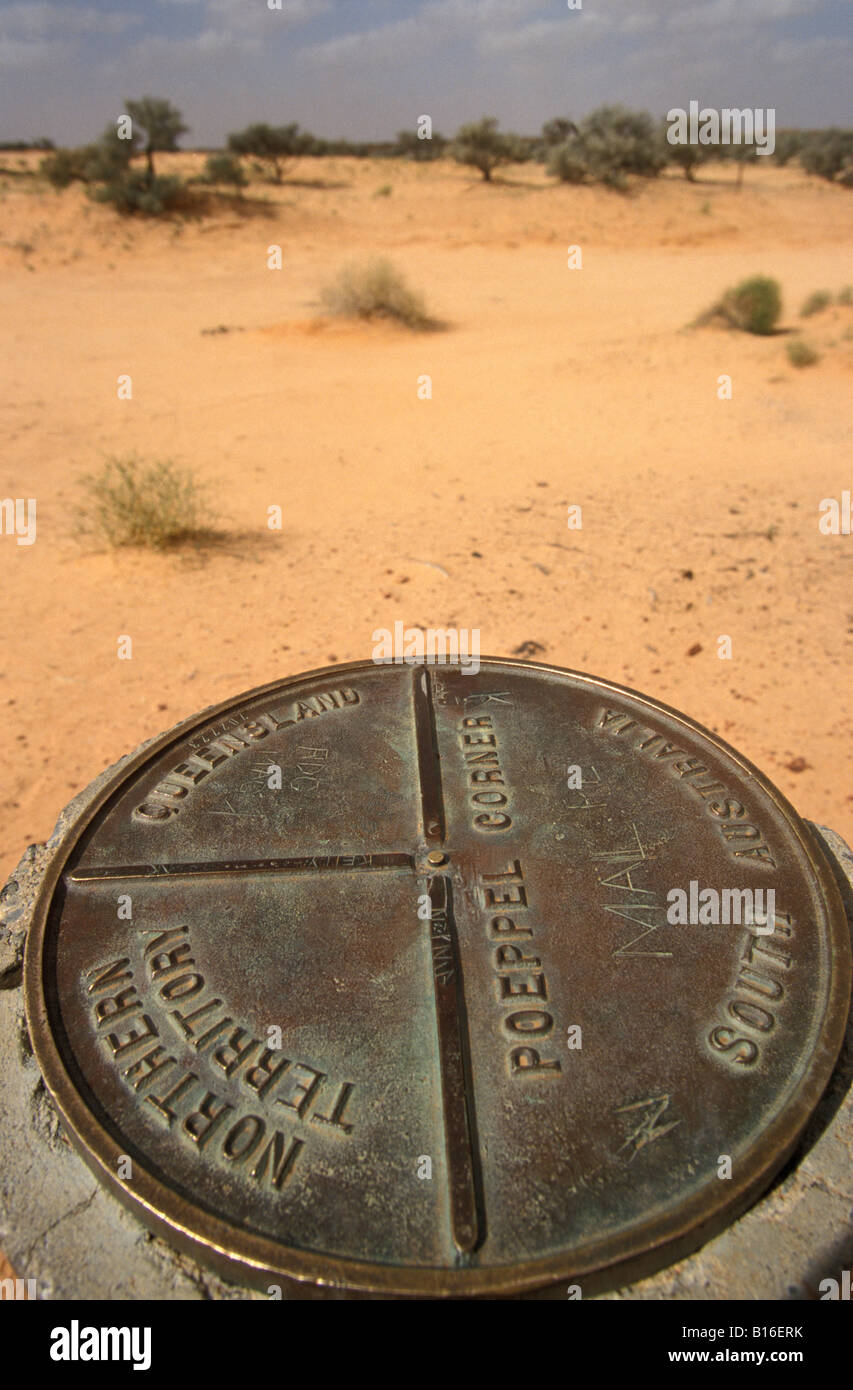 Sign at Poeppel Corner Simpson Desert South Australia Australia Stock ...