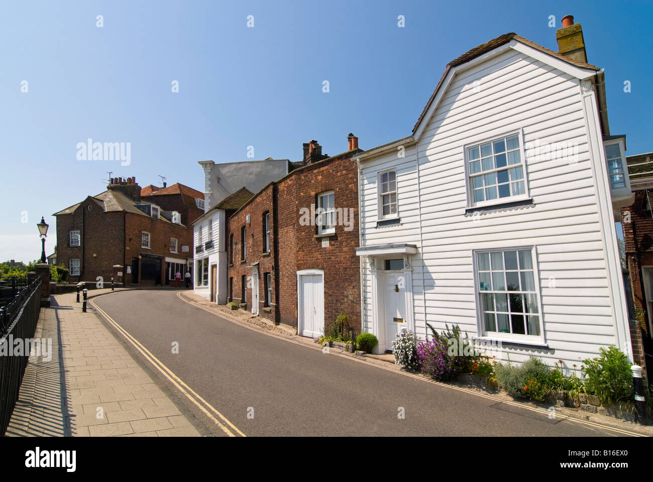 Horizontal wide angle of Hilders Cliff the main road into the quaint ...