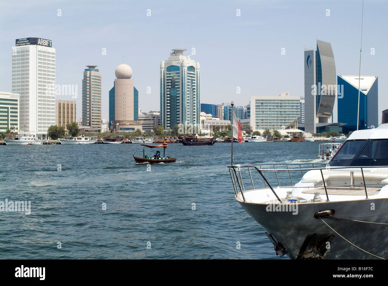 River with skyline of Dubai Stock Photo - Alamy