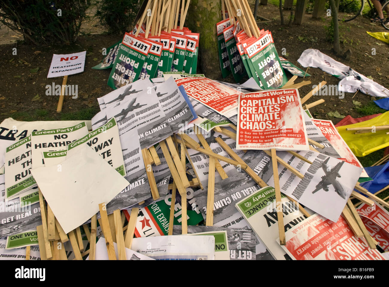 Placards used in march and protest against proposed 3rd runway at ...