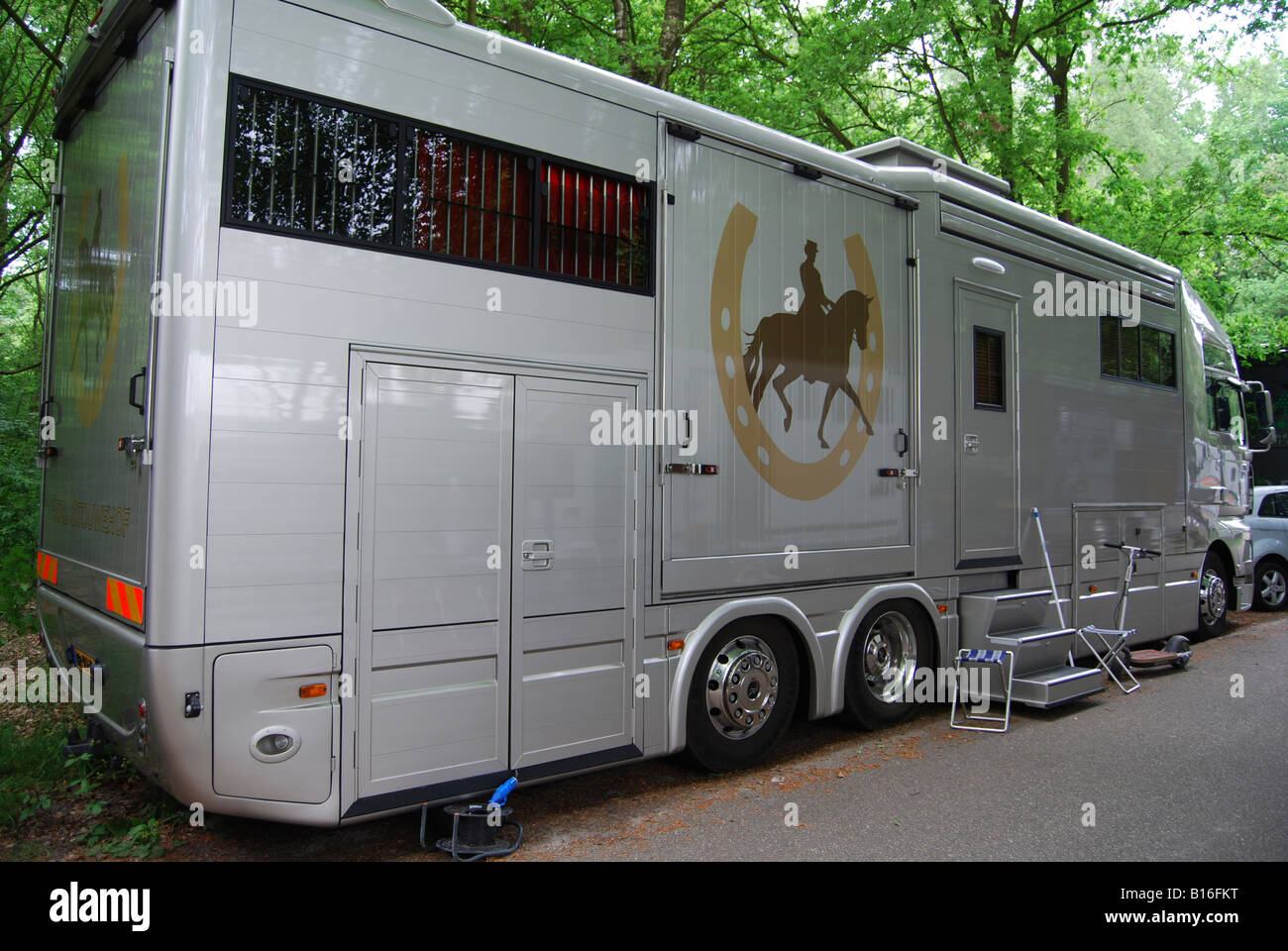 luxury horse transporter truck Stock Photo - Alamy
