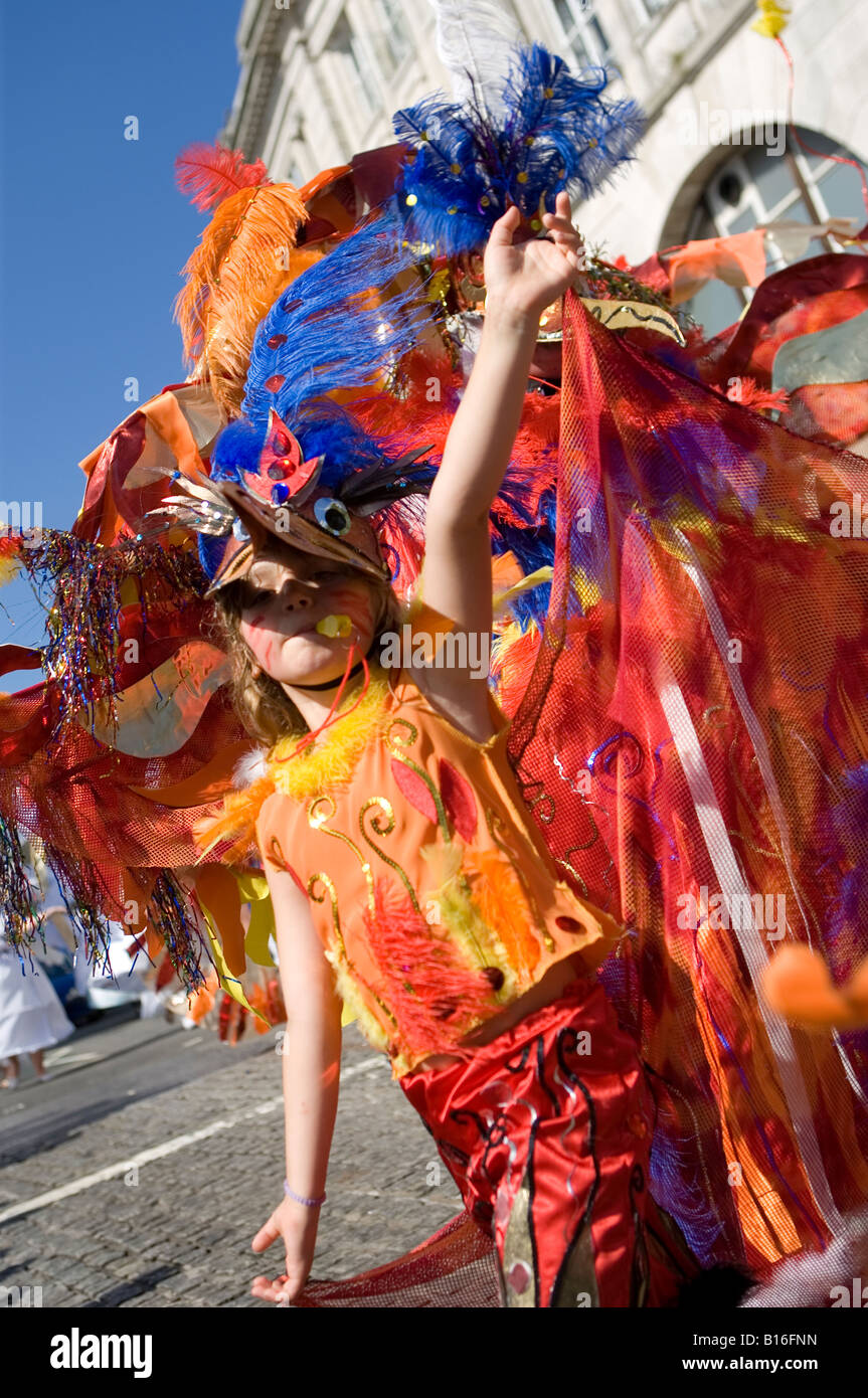 child in exotic costume Mas Carnival Swansea Stock Photo - Alamy