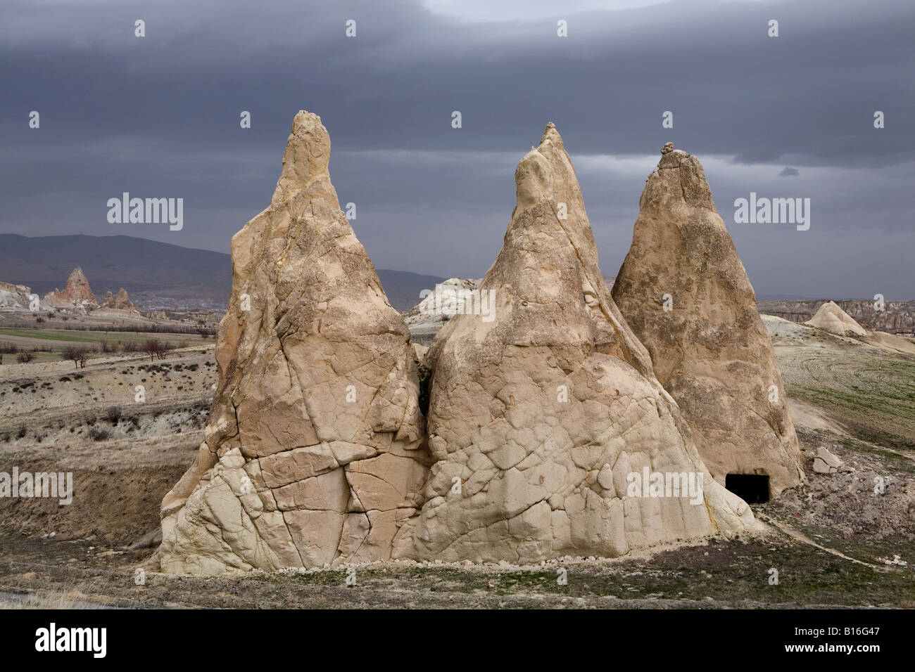 Strange and amazing stone formations in Cappadocia Turkey Stock Photo ...