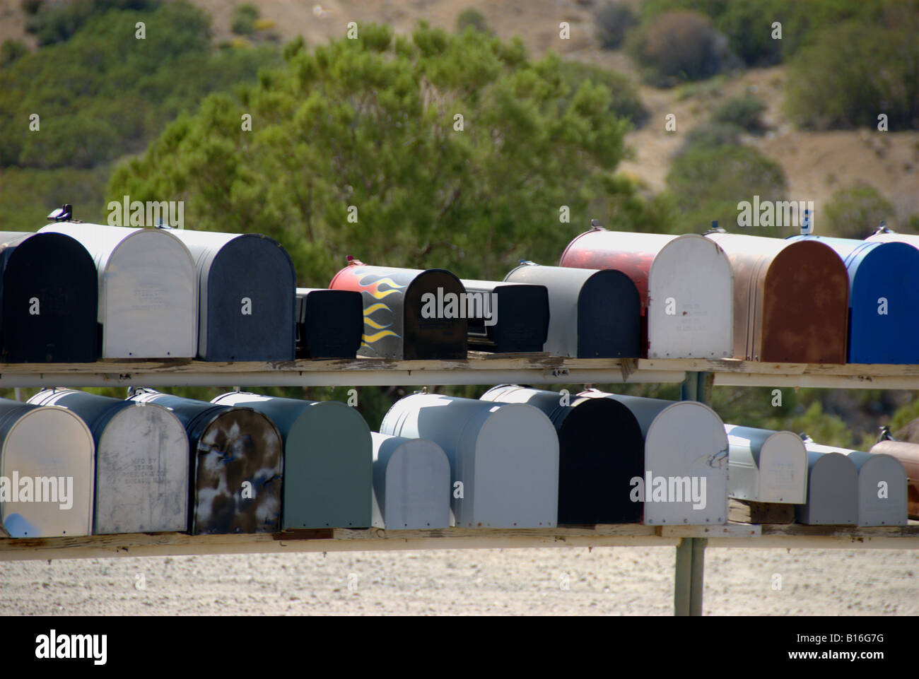Mailboxes in the high desert Southern California Stock Photo - Alamy