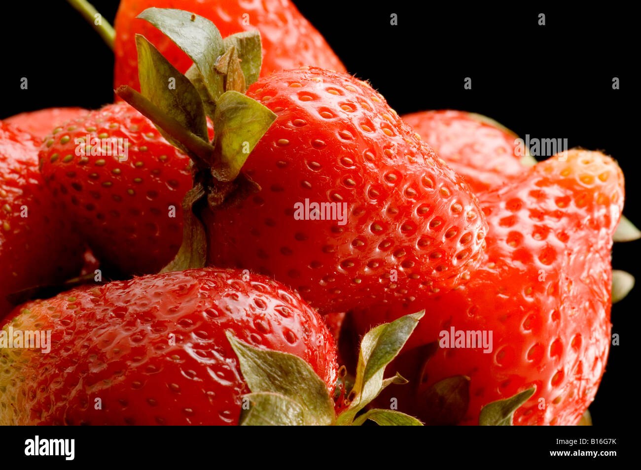 object on black food strawberry Stock Photo - Alamy