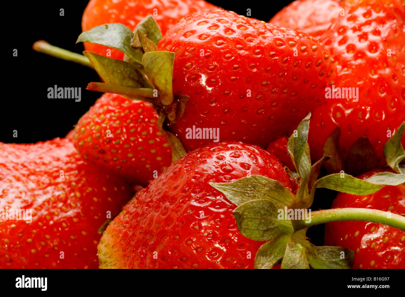 object on black food strawberry Stock Photo - Alamy