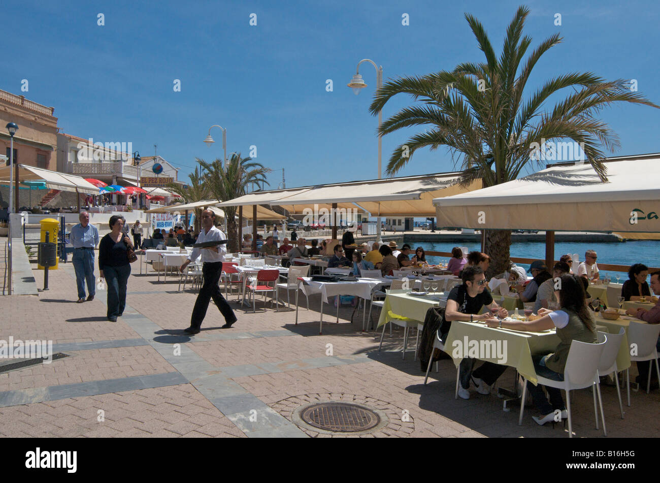 DInners at the harbour front restaurants at Cabo de Palos Murcia Spain ...