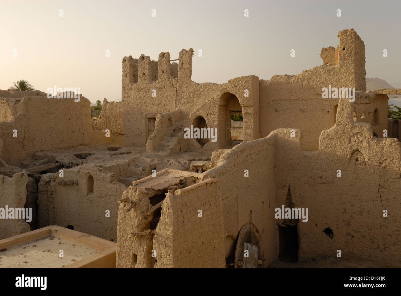 The ruined town of Manah, near Nizwa in the Sultanate of Oman Stock ...