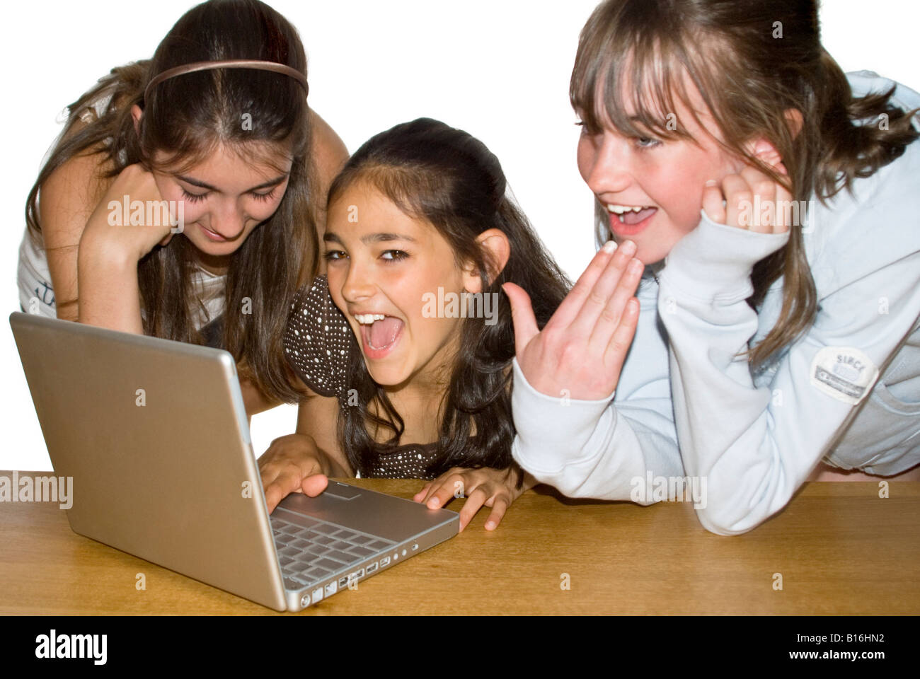 Laughing Girls Computer