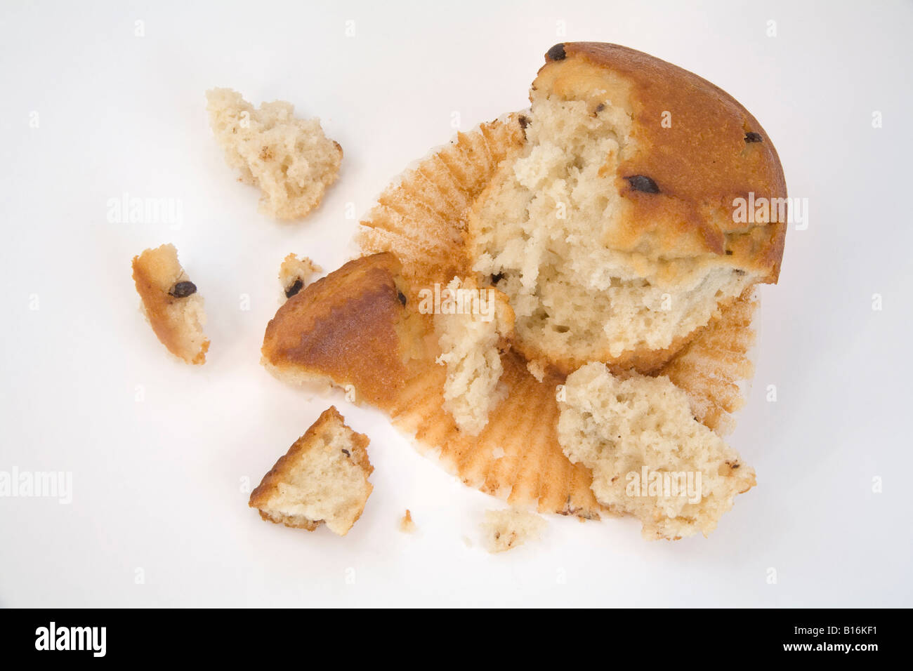 broken up chocolate chip muffin Stock Photo - Alamy
