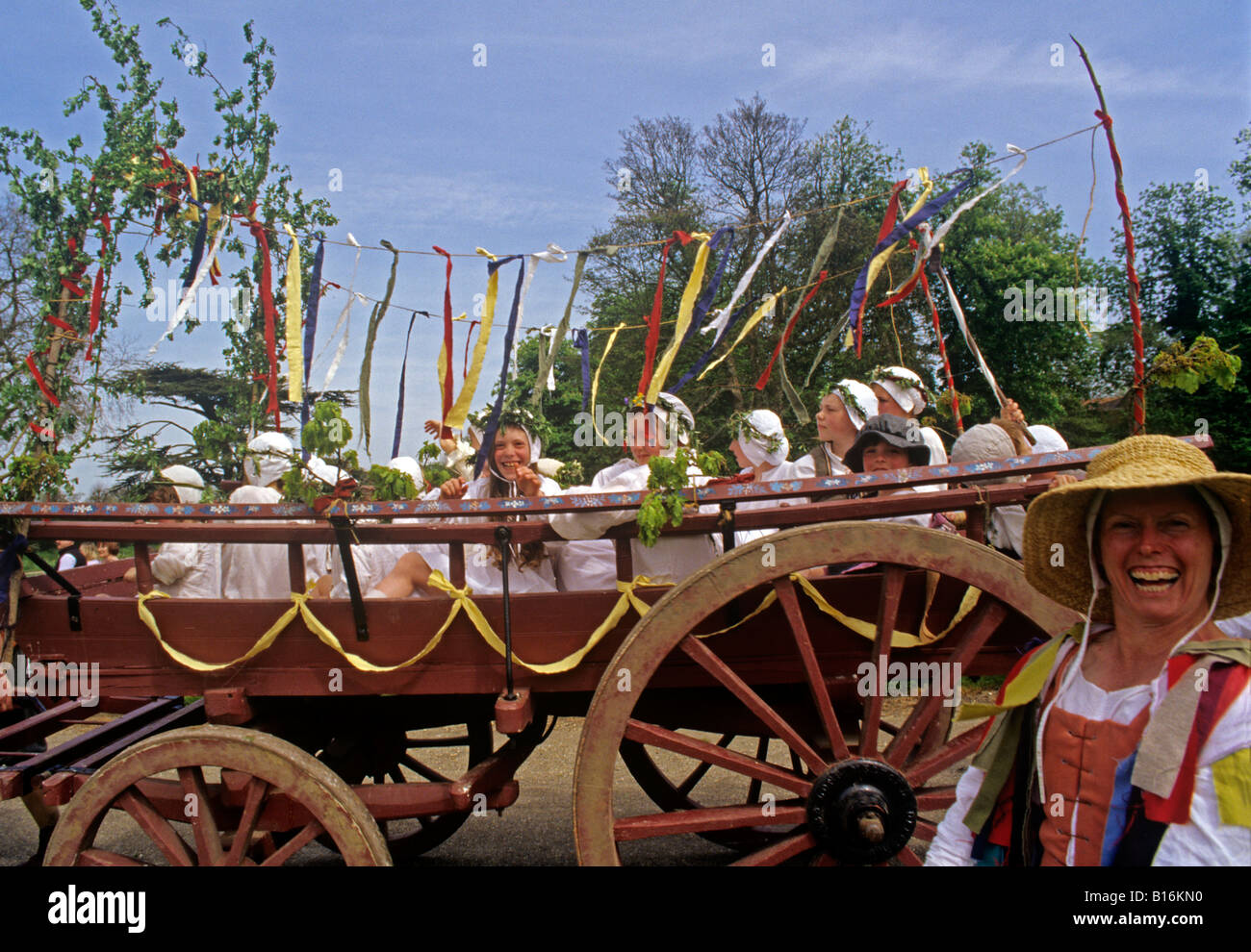 May Day Parade and high sprits at Kentwell Hall Tudor Days re enactment ...