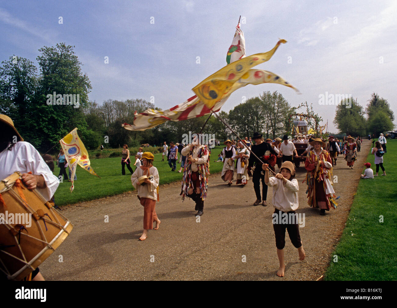 May Day Parade and high sprits at Kentwell Hall Tudor Days re enactment ...