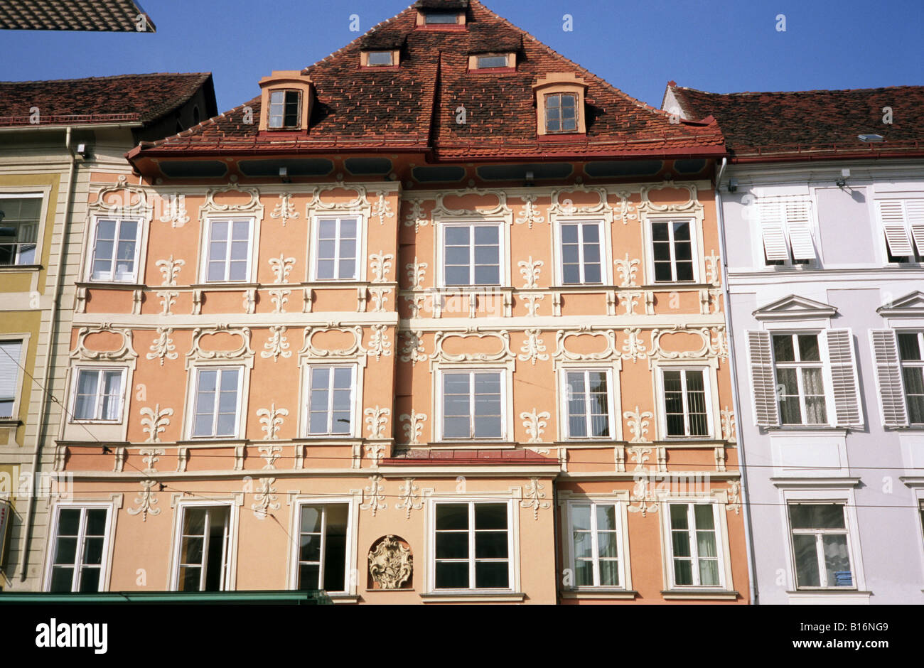Street building frontal Graz Styria Austria Stock Photo - Alamy