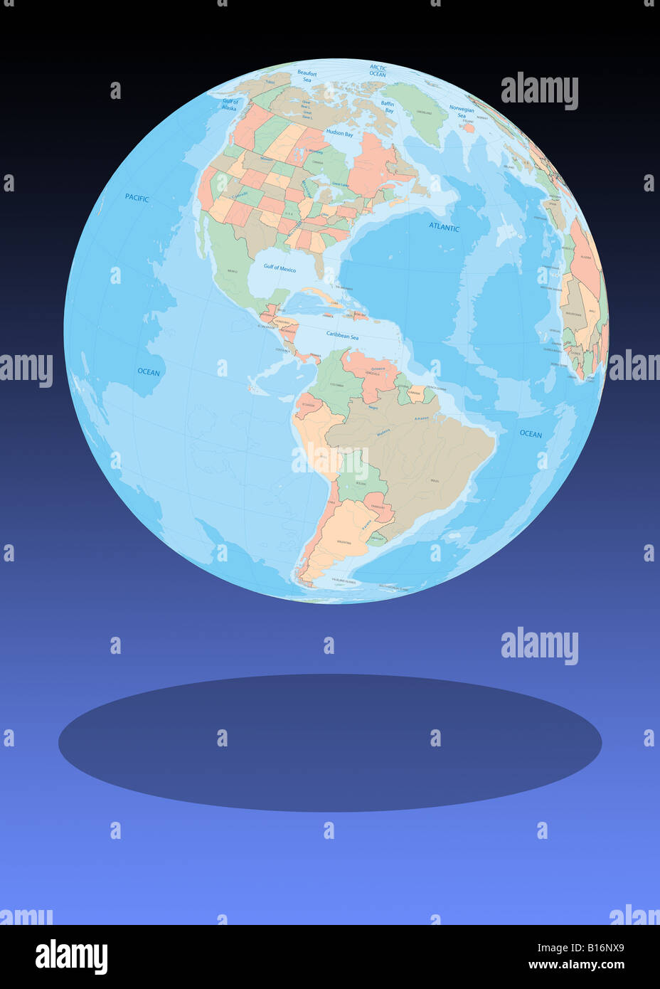 Earth globe, ultrahigh resolution, real topography rendering Stock ...