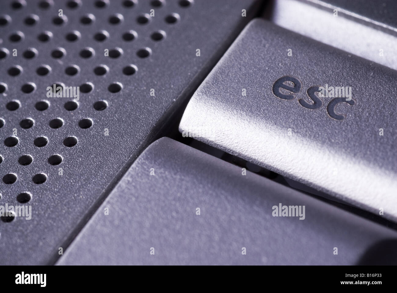 Laptop computer closeup focus on Escape key Stock Photo - Alamy