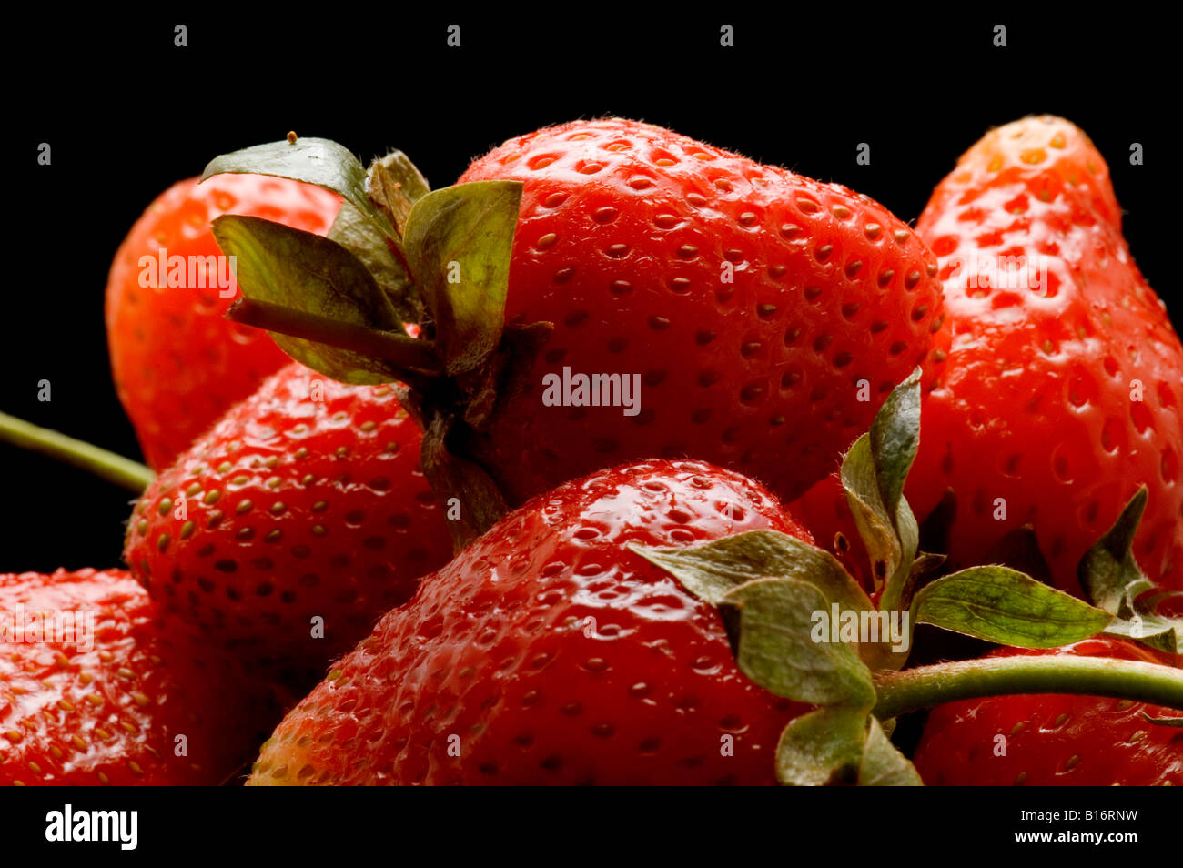 object on black food strawberry Stock Photo - Alamy