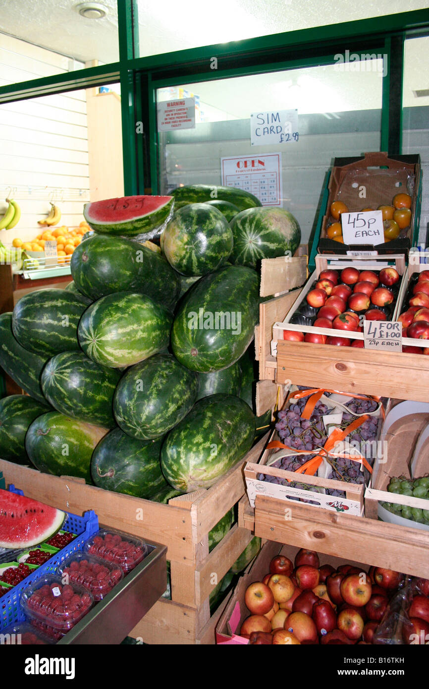 Local corner store shop exterior fresh fruit and vegatables Stock Photo ...