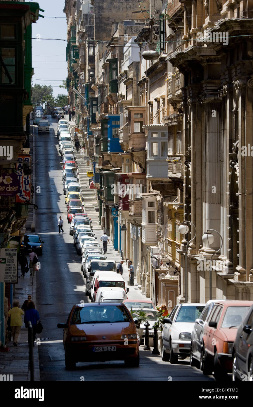 Street Scene Valletta Malta Stock Photo - Alamy