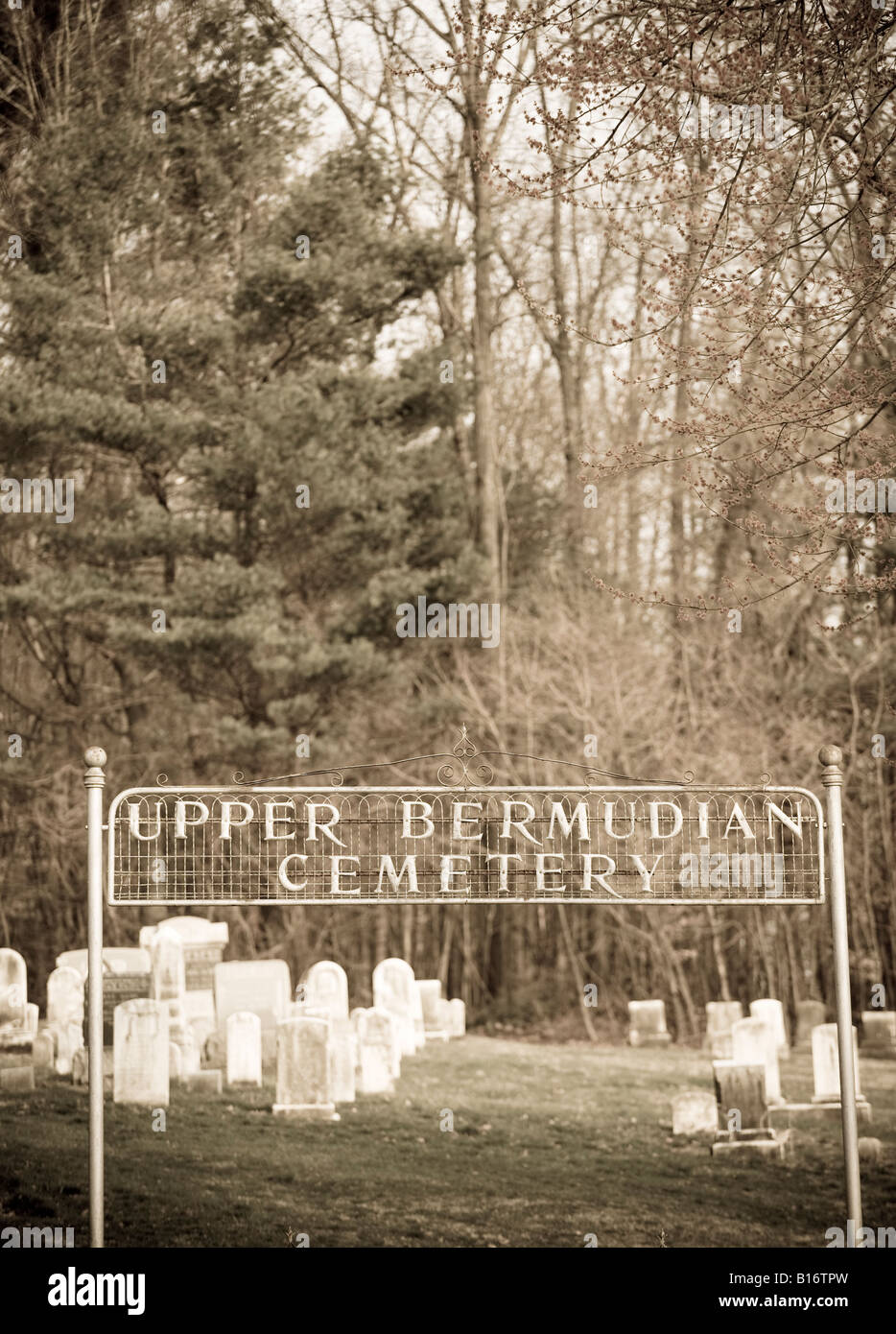 Entrance to a cemetery Stock Photo - Alamy