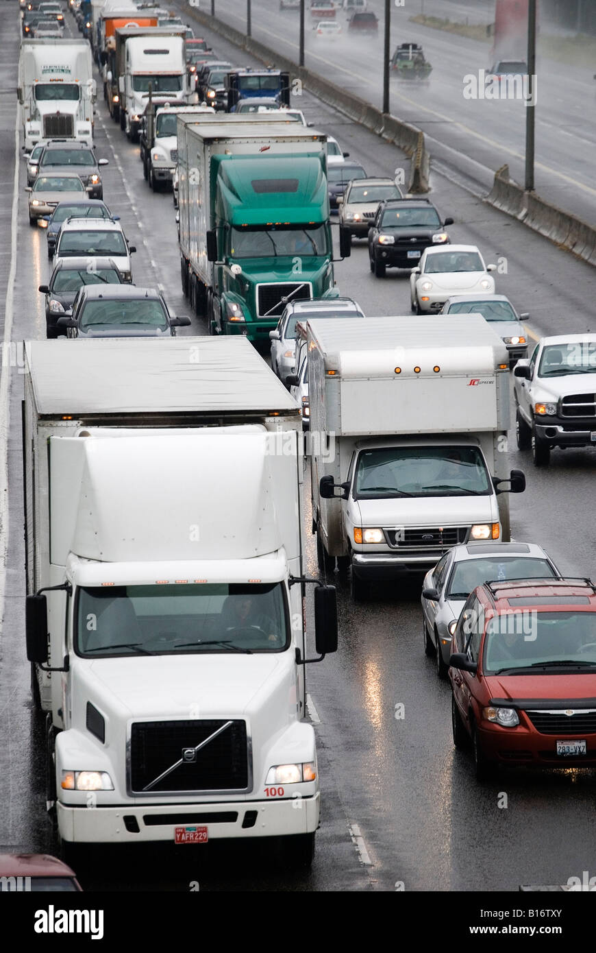Rainstorm on american highway hi-res stock photography and images - Alamy