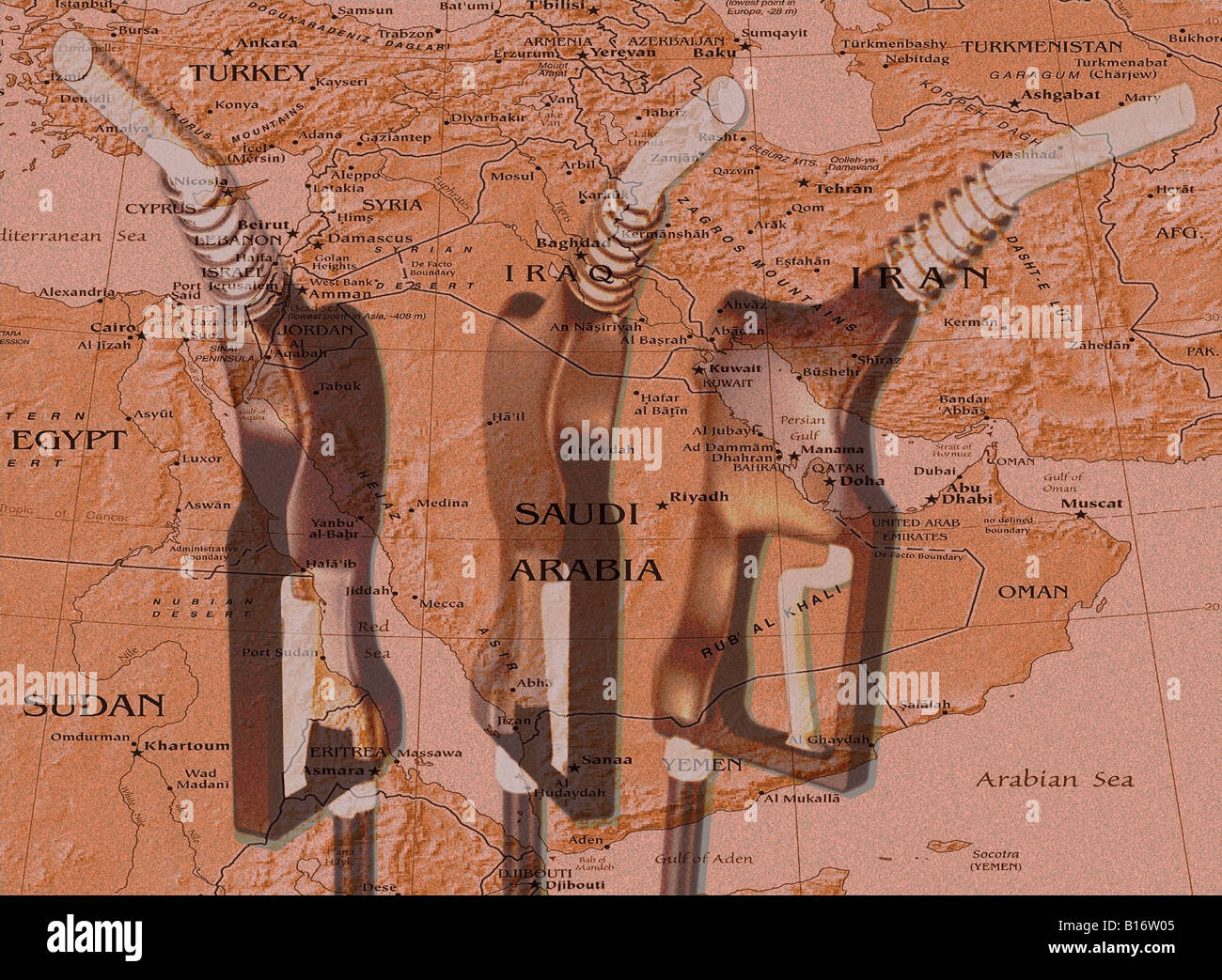Iran iraq war, map hi-res stock photography and images - Alamy