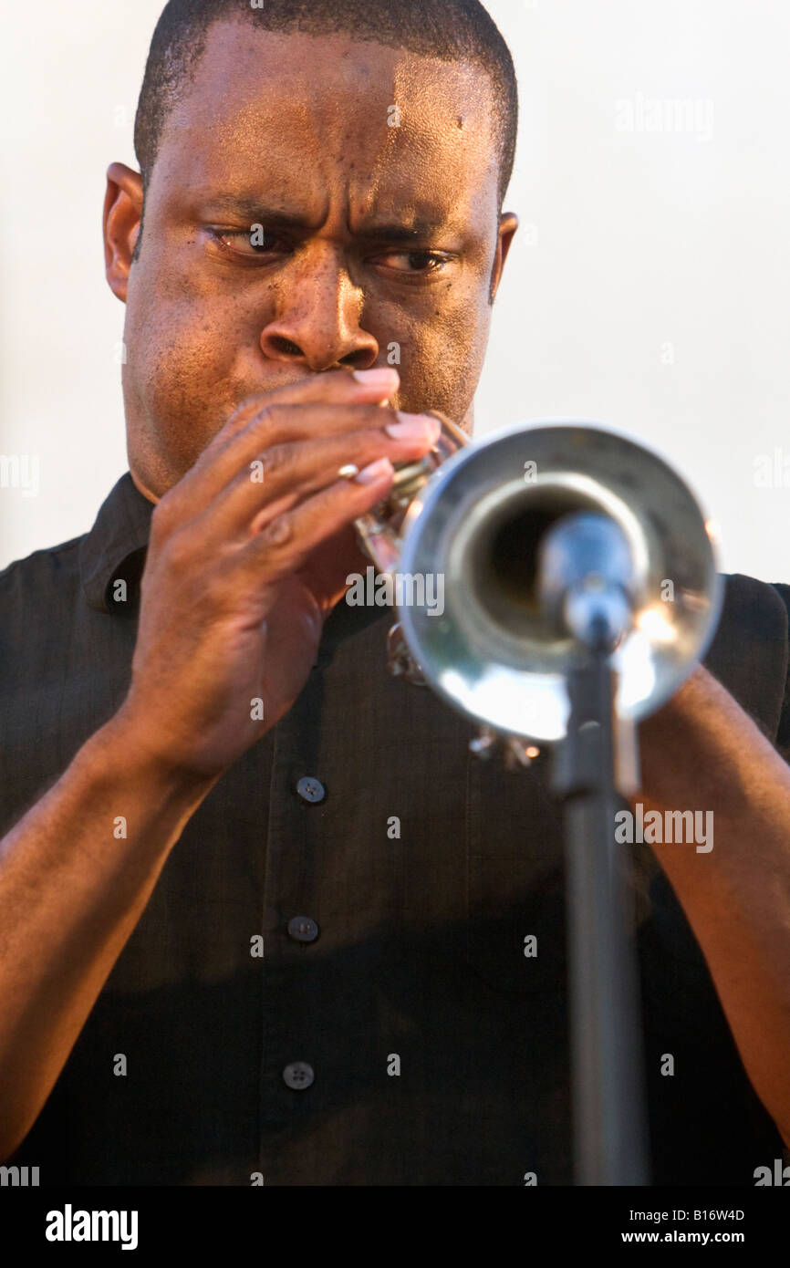 Trumpeter Daryl White performs at Jazz in June Stock Photo - Alamy