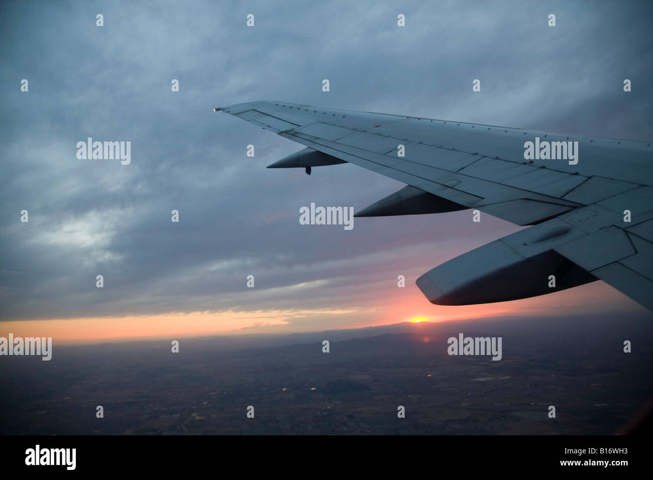 Wing at sunset Stock Photo - Alamy