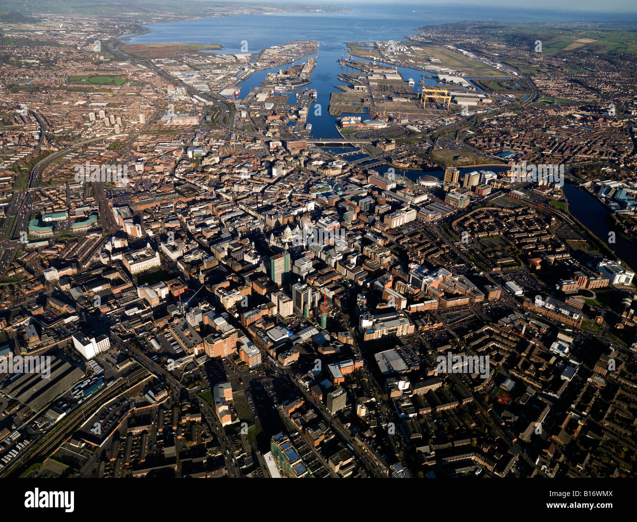 Aerial view of Belfast Northern Ireland Stock Photo - Alamy