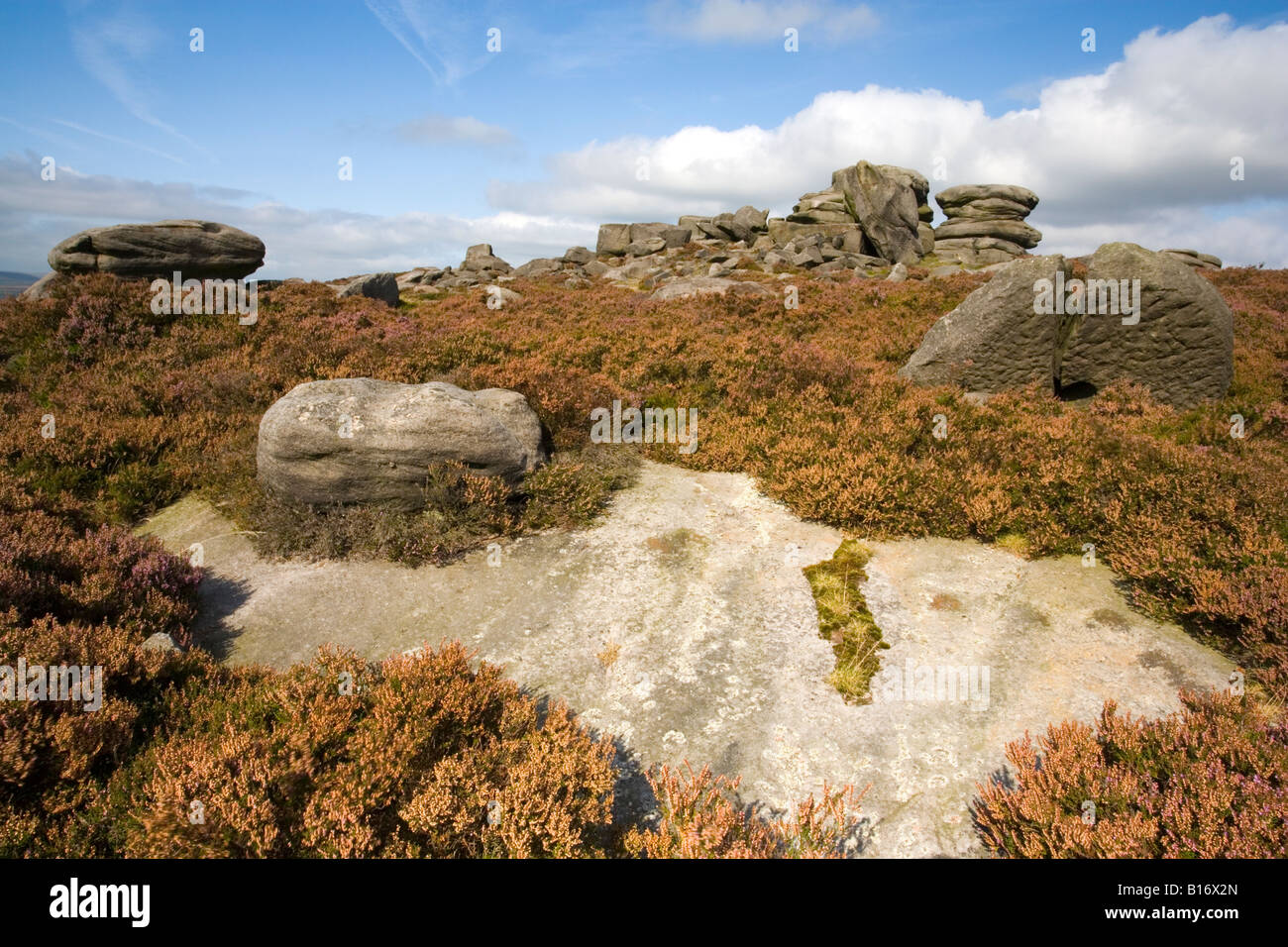 A view of Over Owler Tor above Millstone Edge on Hathersage Moor in the ...