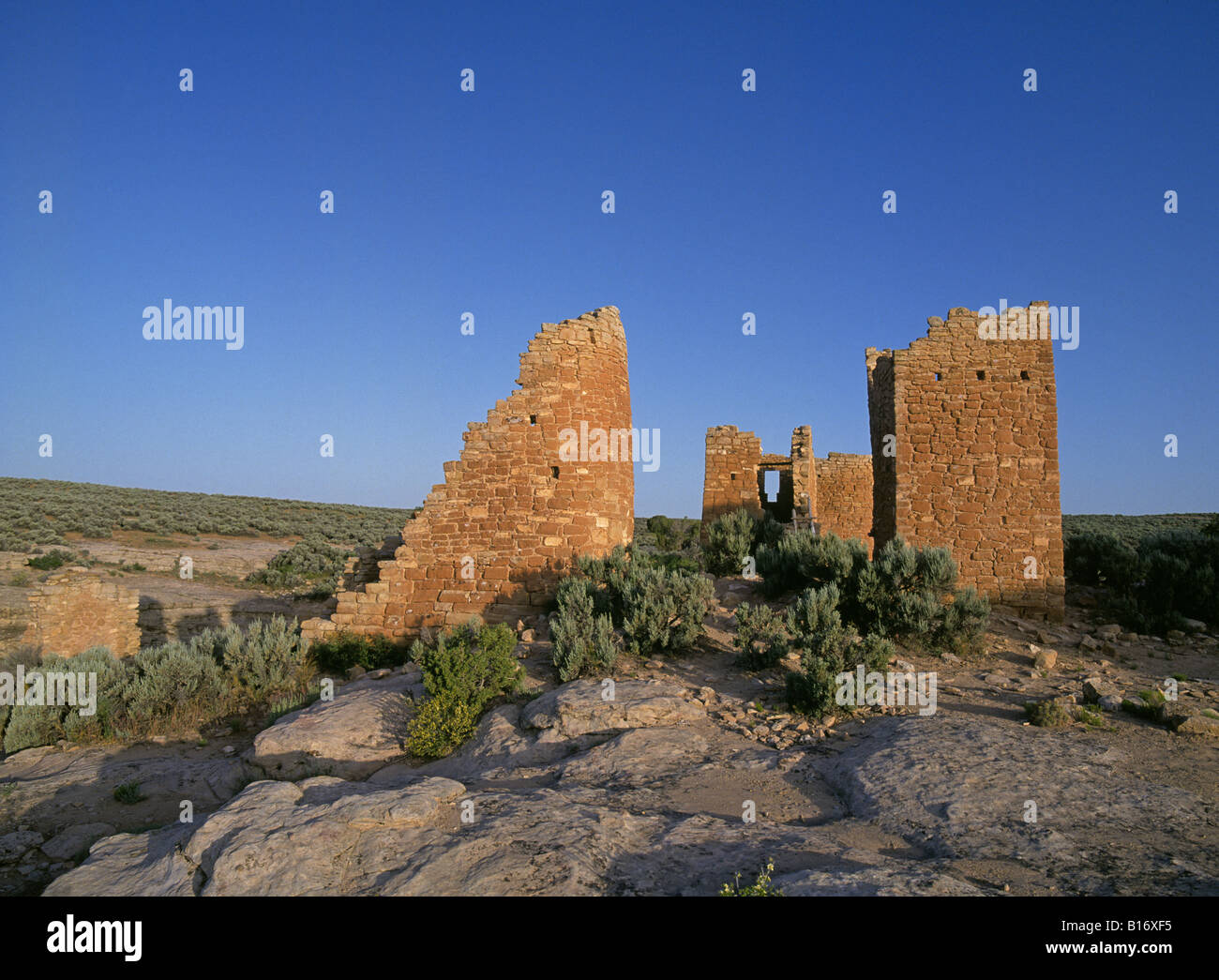 A view of the stone ruins of Hovenweep an ancient Anasazi Indian ...