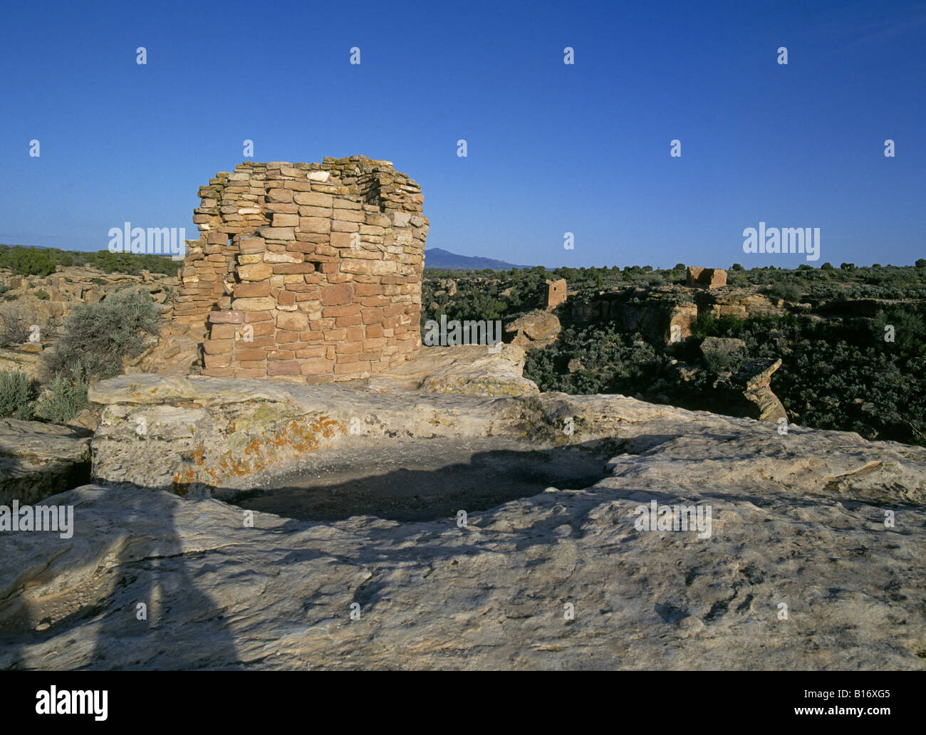 A view of the stone ruins of Hovenweep an ancient Anasazi Indian ...