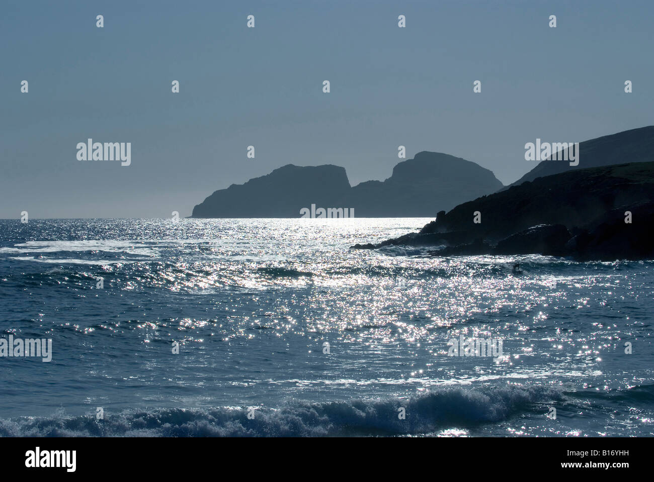 Puffin Island from St. Finian's Bay Ring of Kerry, Ireland Stock Photo ...