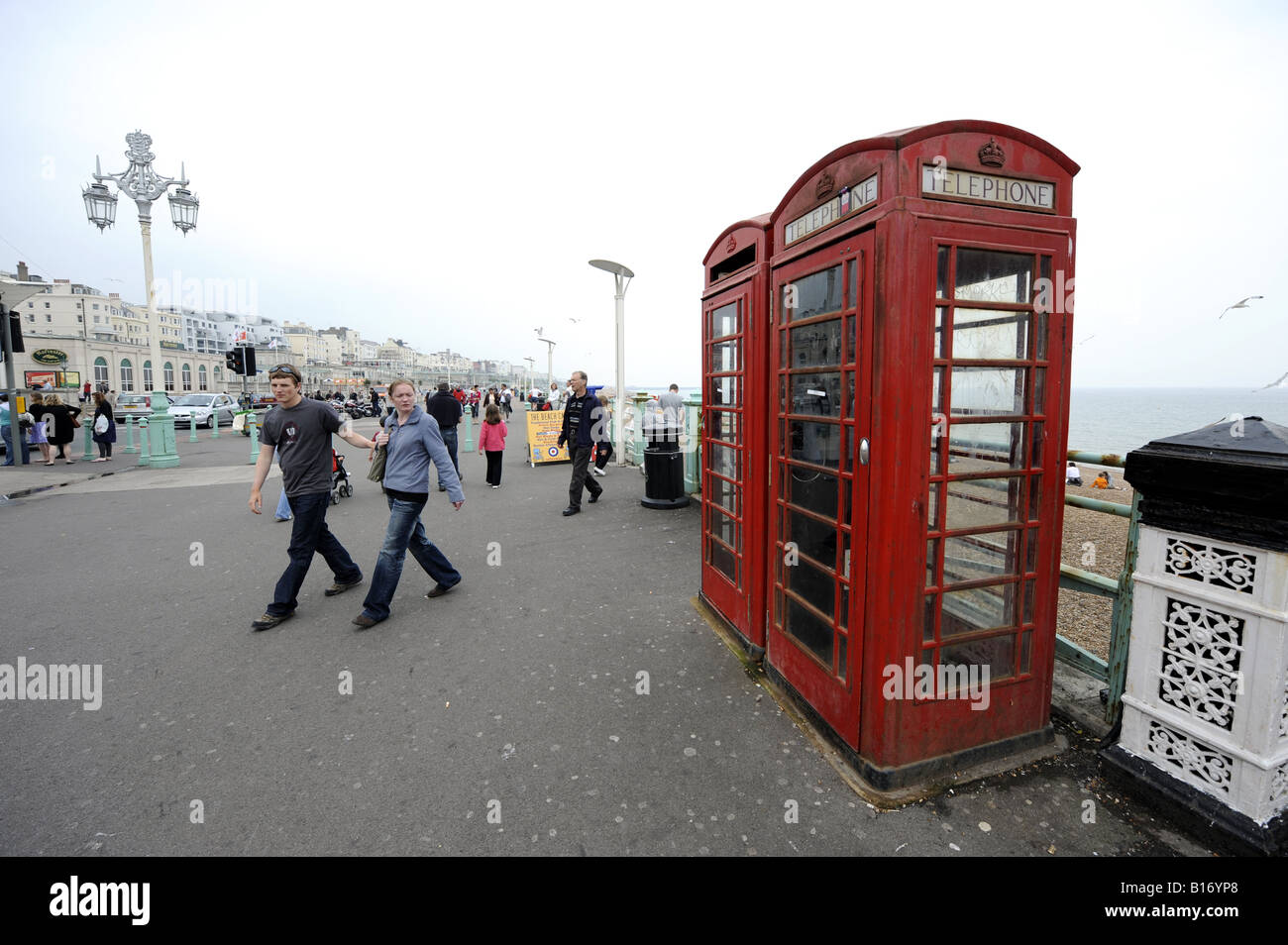 Old red telephone boxes on Brighton seafront June 2008 (now not in use ...