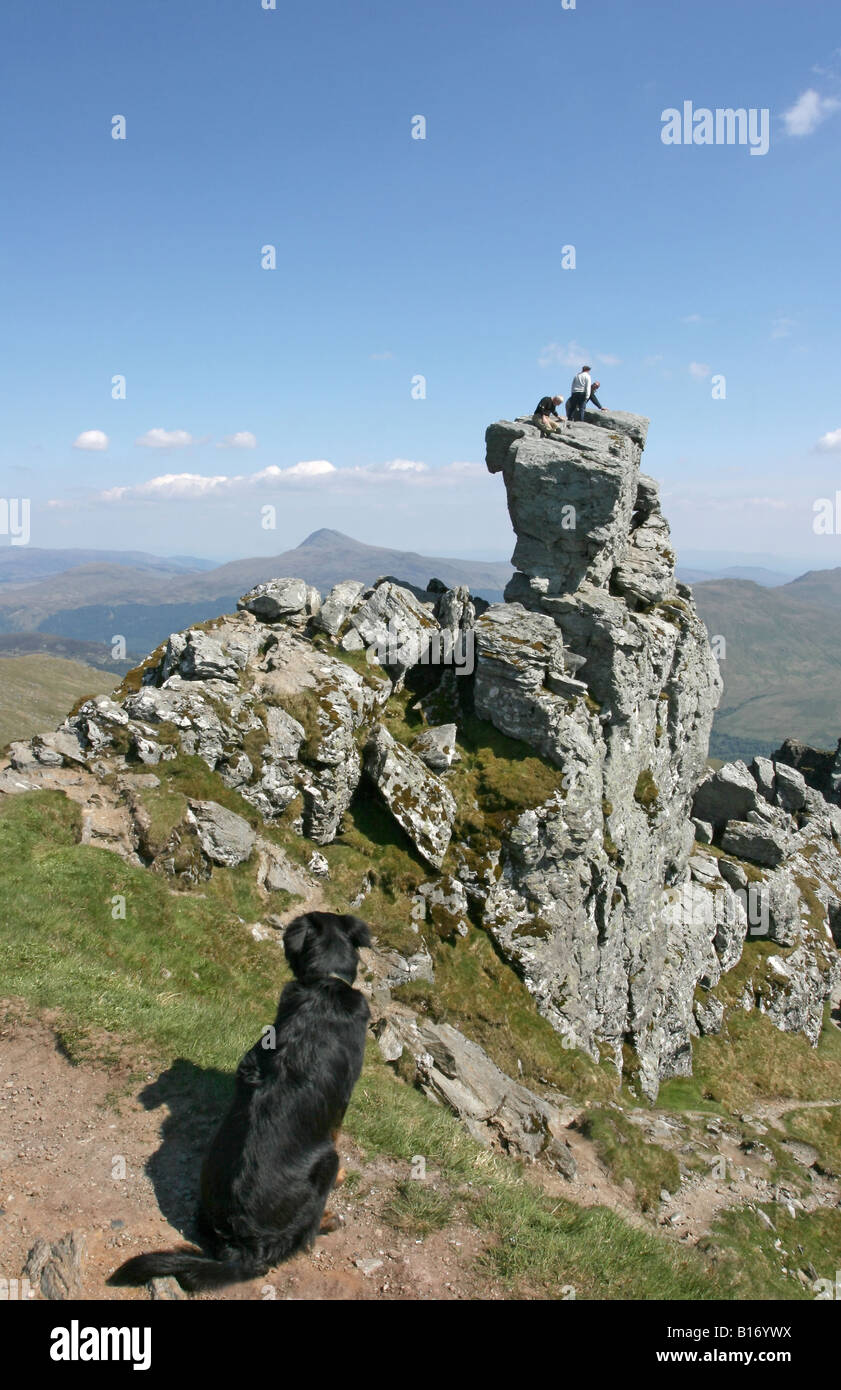 Hikers on the Summit of Ben Arthur( The Cobbler Stock Photo - Alamy