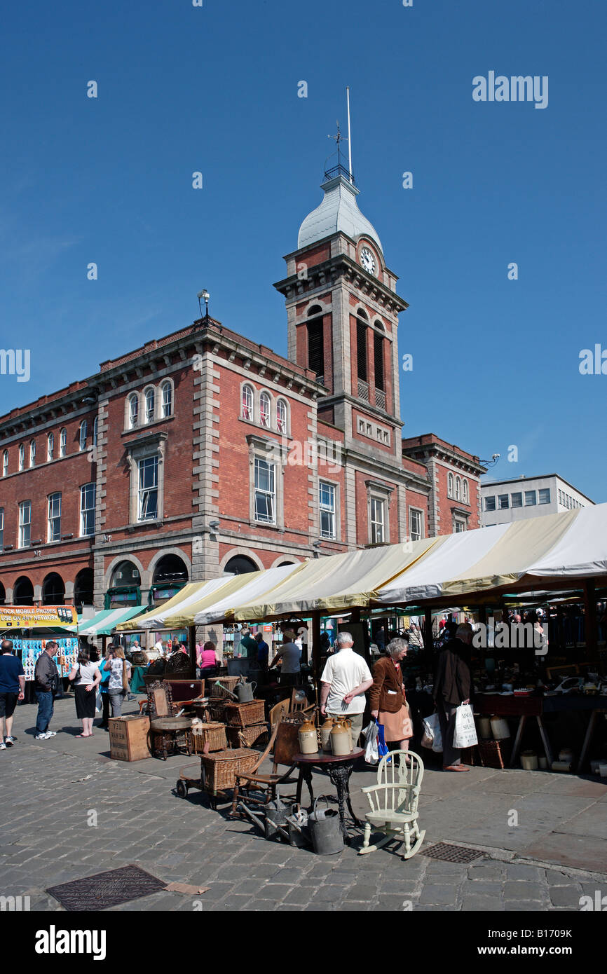 Market Hall and Market Chesterfield Stock Photo - Alamy