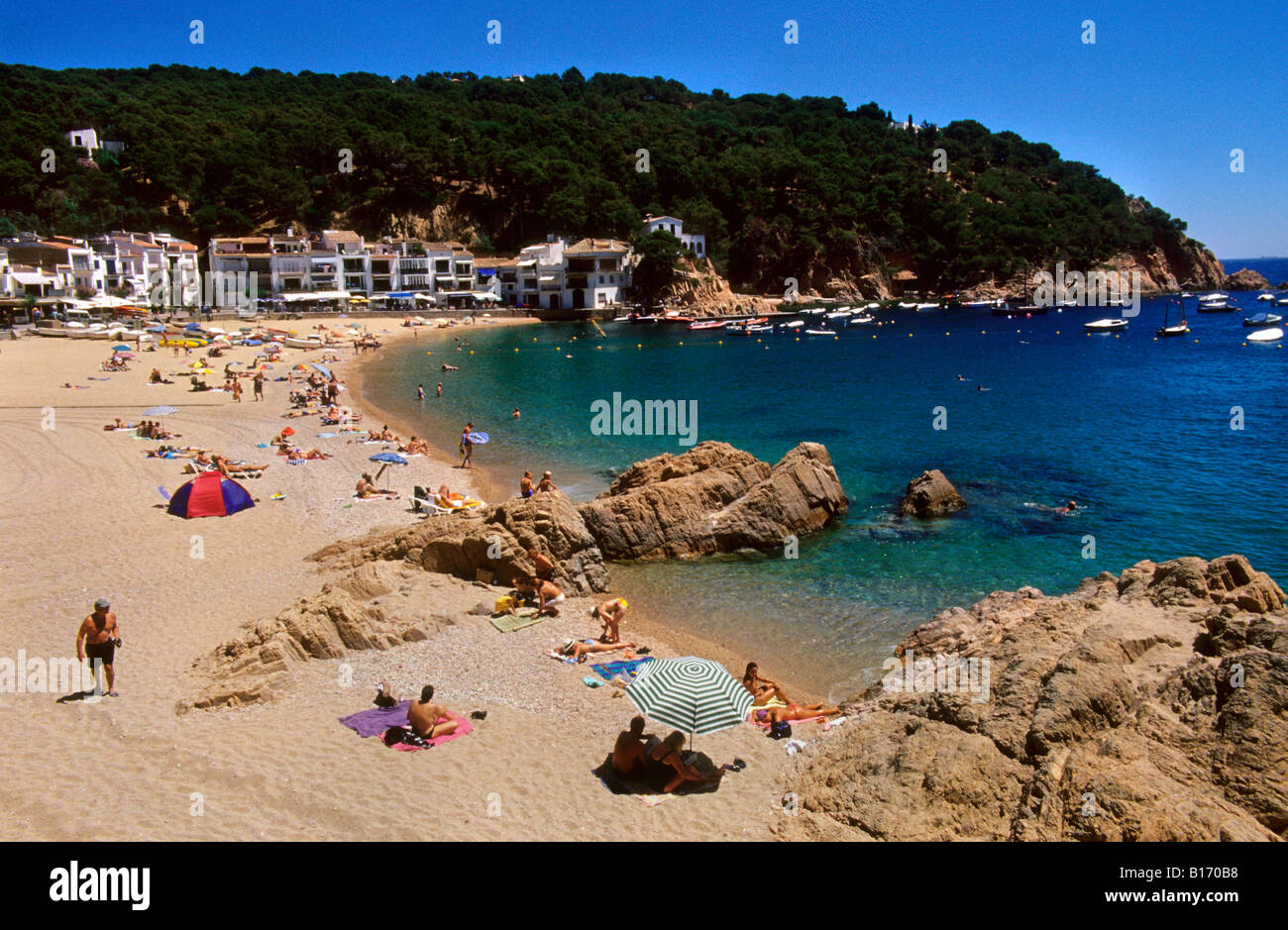 Tamariu cove Costa Brava Baix Empordà Girona province Catalonia Spain ...