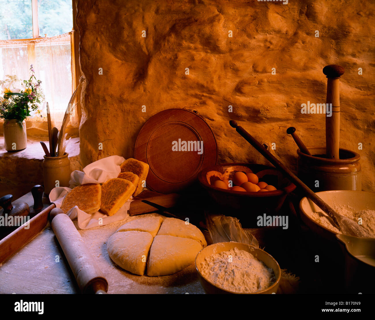 Rolling pin and dough with other ingredients, Ireland Stock Photo - Alamy